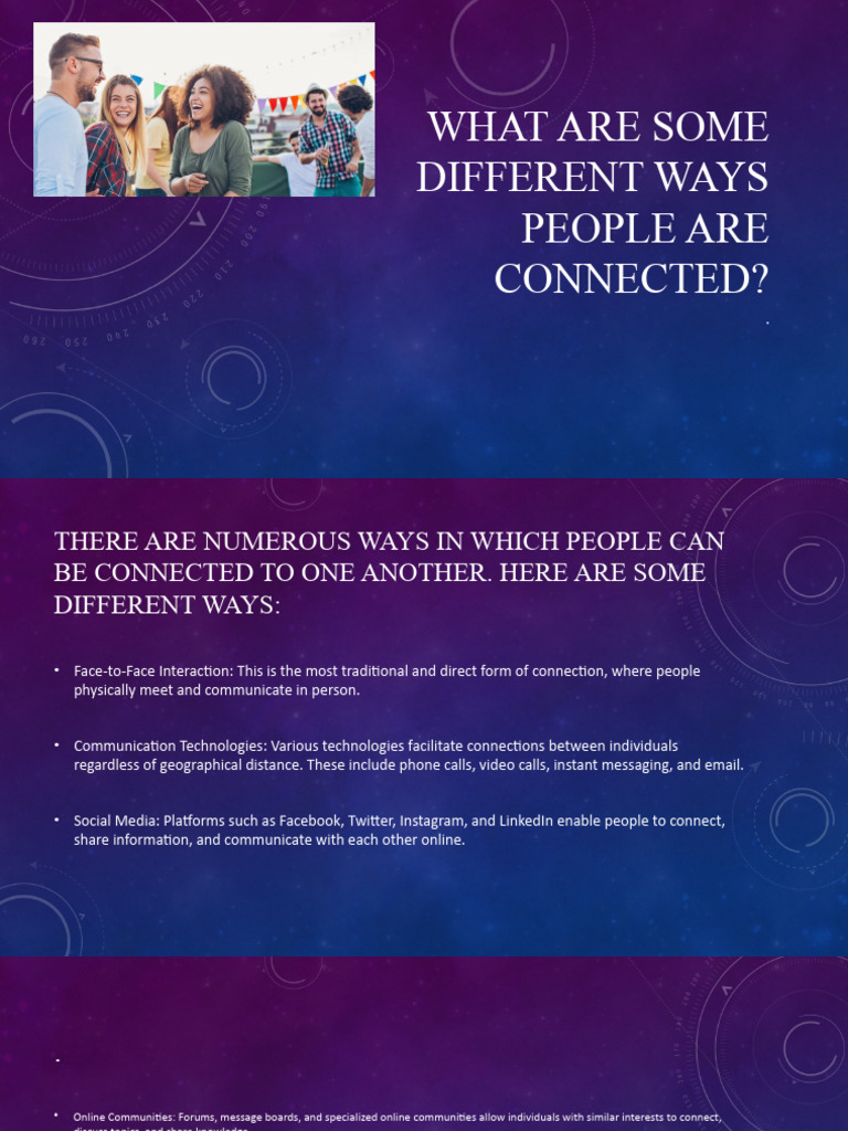 What Are Some Different Ways People Are Connected | PDF