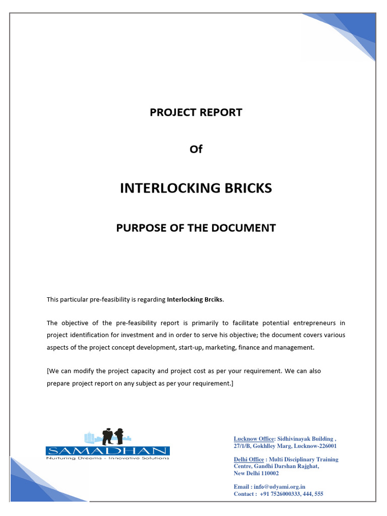 Interlocking Bricks Business Plan | PDF