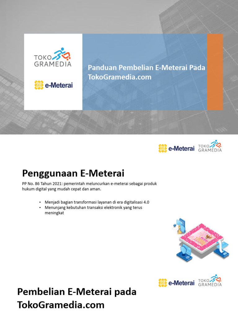 Tutorial Pembelian E-Meterai | PDF