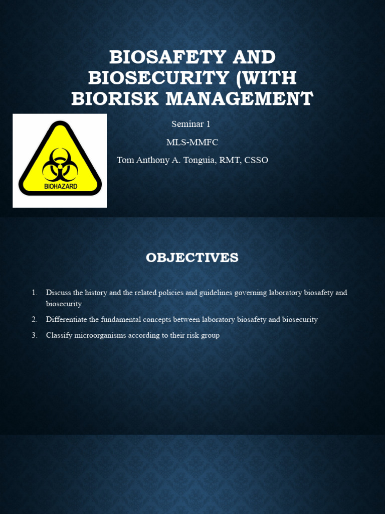 Biosafety and Biosecurity (With Biorisk Management | PDF | Self-Improvement | Wellness