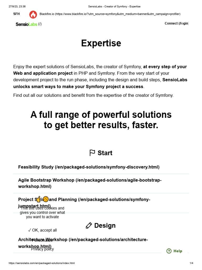 SensioLabs - Creator of Symfony - Expertise | PDF