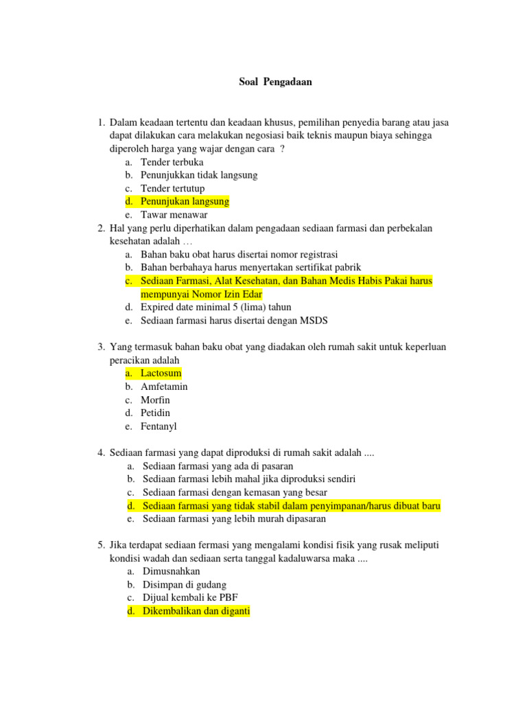 Soal Pengadaan Kel 2 | PDF