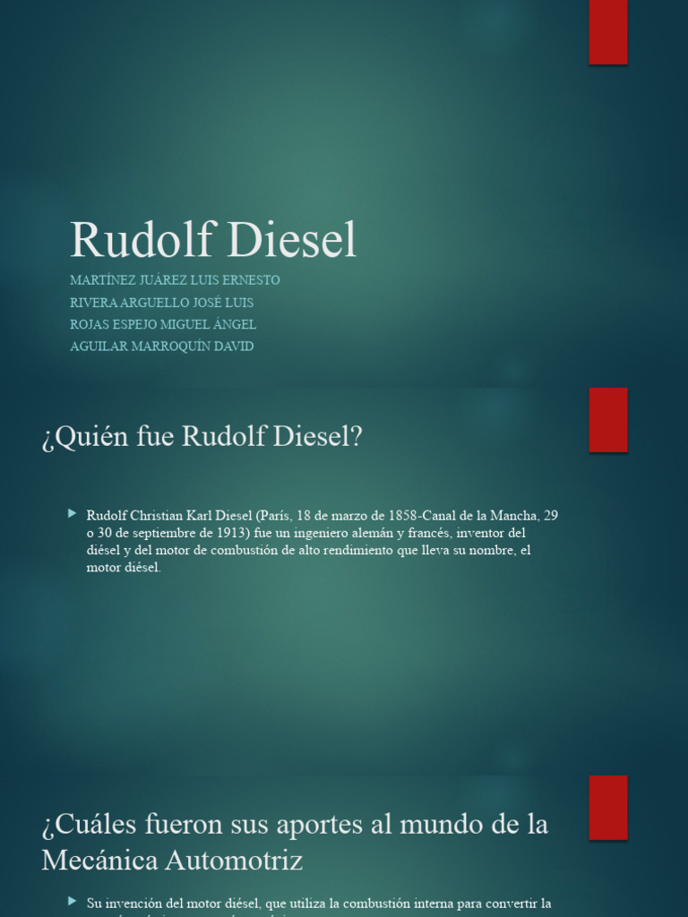 Aportes de Rudolf Diesel a la Mecánica Automotriz | PDF