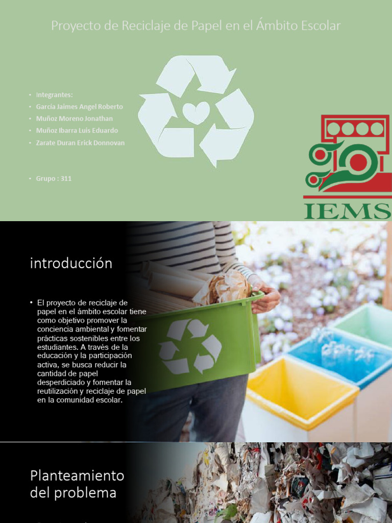 Presentación Reciclaje de Papel | PDF | Papel | Gases de efecto invernadero