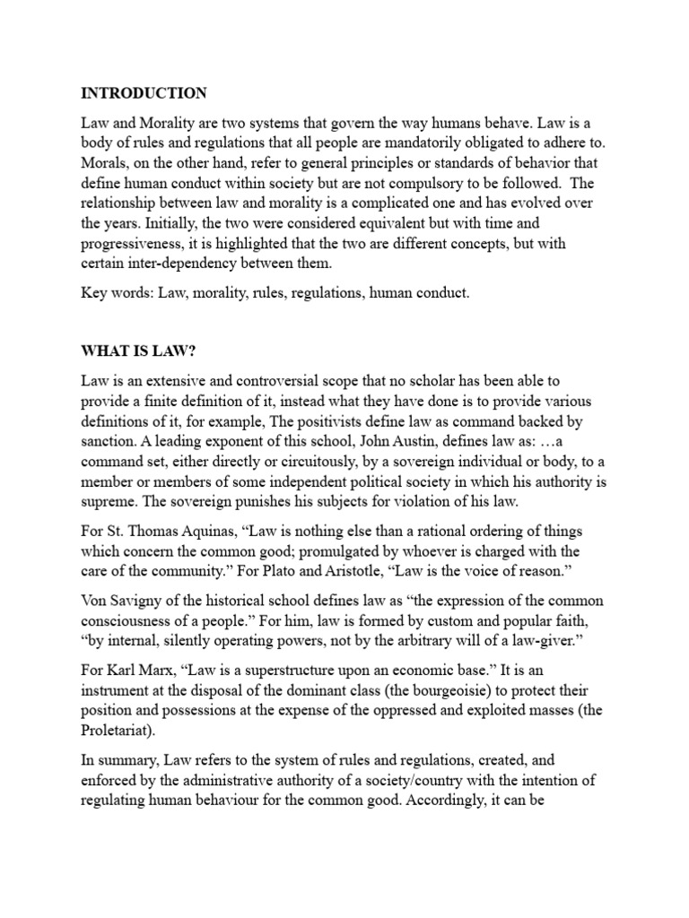 Law And Morality Pdf Morality Jurisprudence