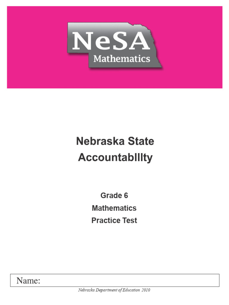 Grade 6 Math Practice Test Nebraska | PDF