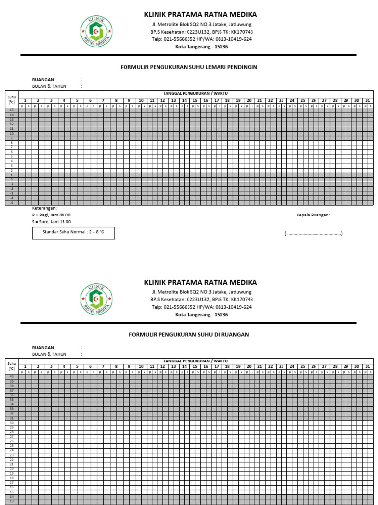 FORMULIR PENGUKURAN SUHU DI RUANGAN | PDF