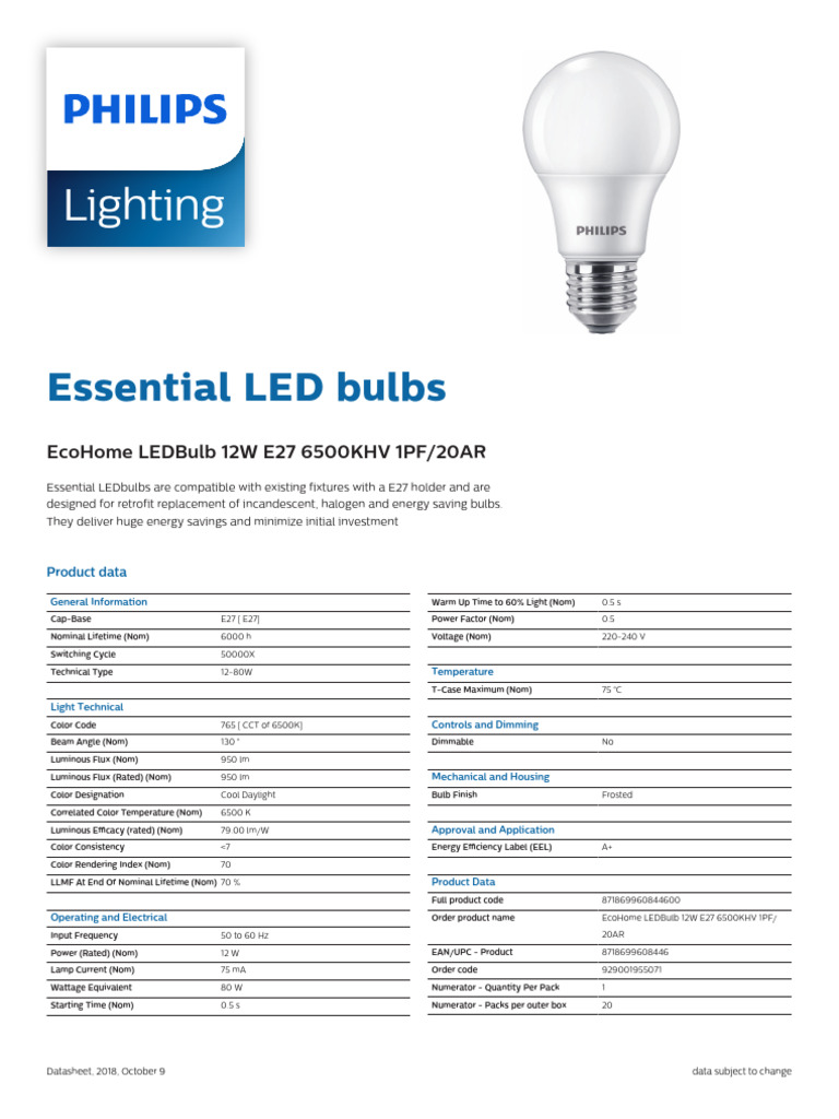 Philips-Stellar-Bright-Led-Bulb Utilization | PDF