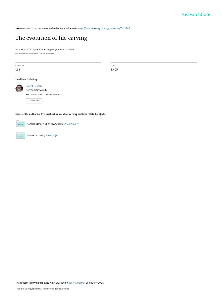 The Evolution of File Carving | PDF
