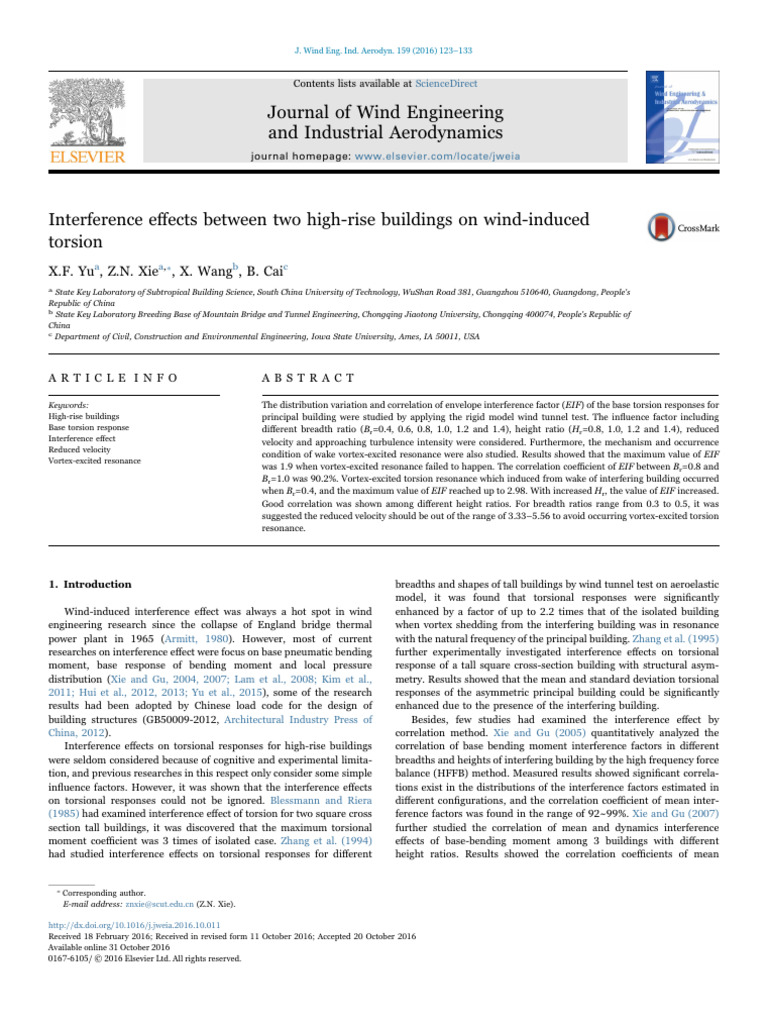 Crossmark: Journal of Wind Engineering and Industrial Aerodynamics | PDF