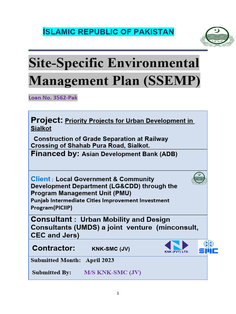 Site-Specific Environmental Management Plan | PDF