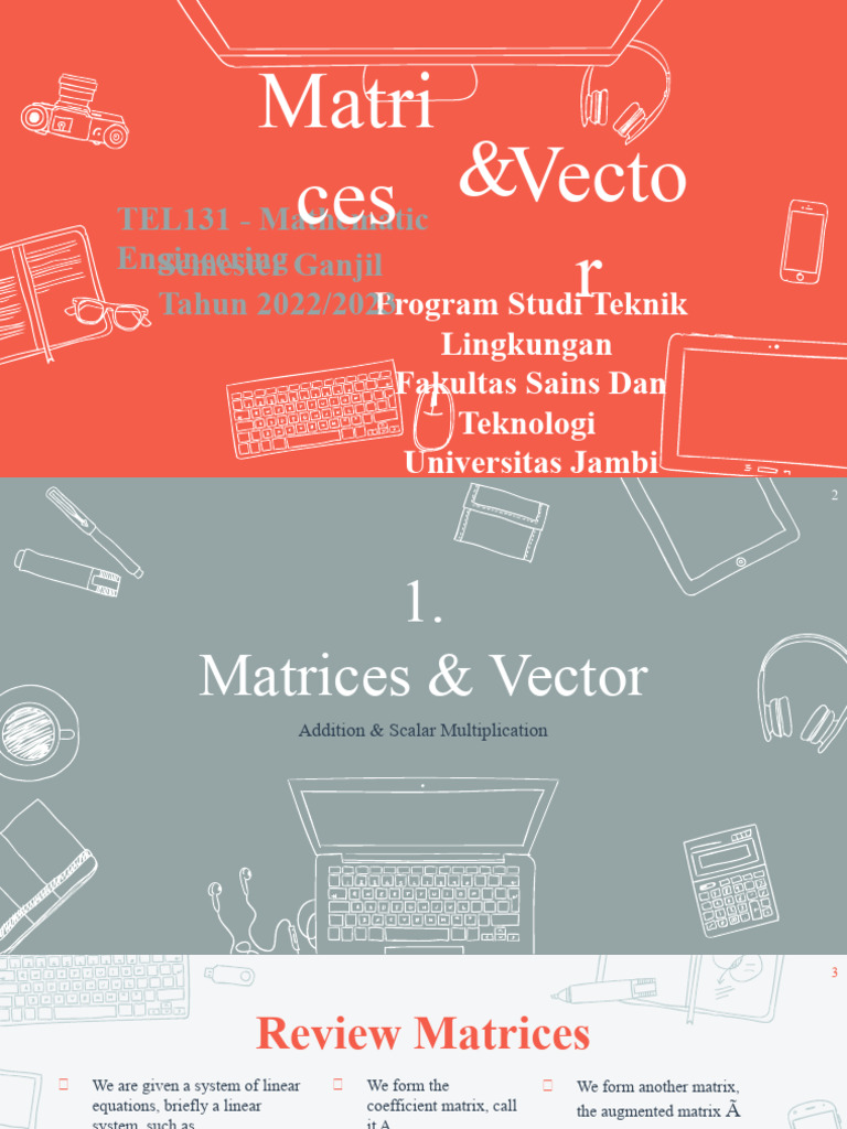 6- Vector and Matrices | PDF | Matrix (Mathematics) | System Of Linear ...