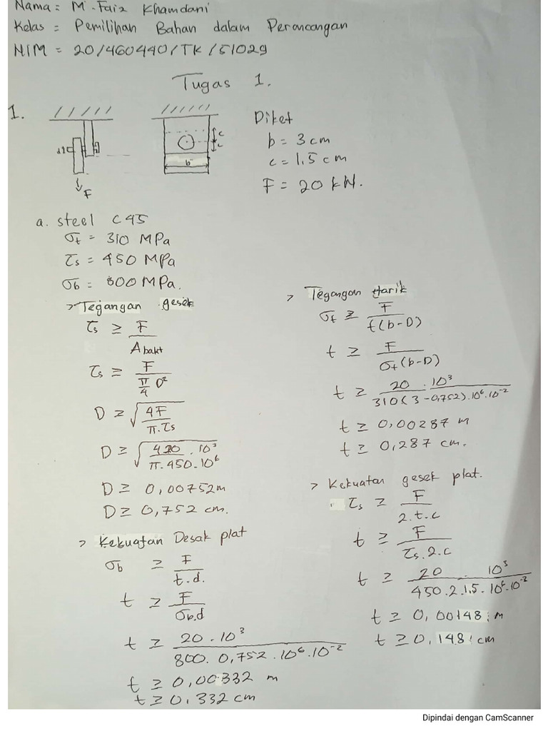 M Faiz Khamdani - 460440 - Pemilihan Bahan Dalam Perancangan | PDF