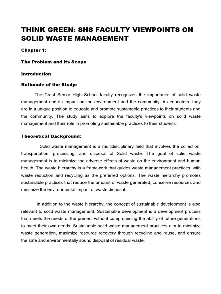 Practical Research 1 Think Green 1 | PDF | Waste Management ...