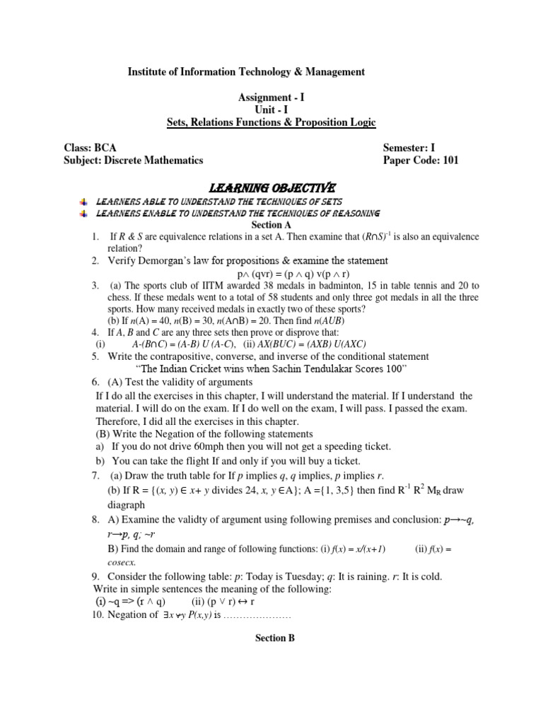 A-1 Bca 101 | PDF | Logical Expressions | Logic A-1 Bca 101 | PDF | Logical Expressions | Logic