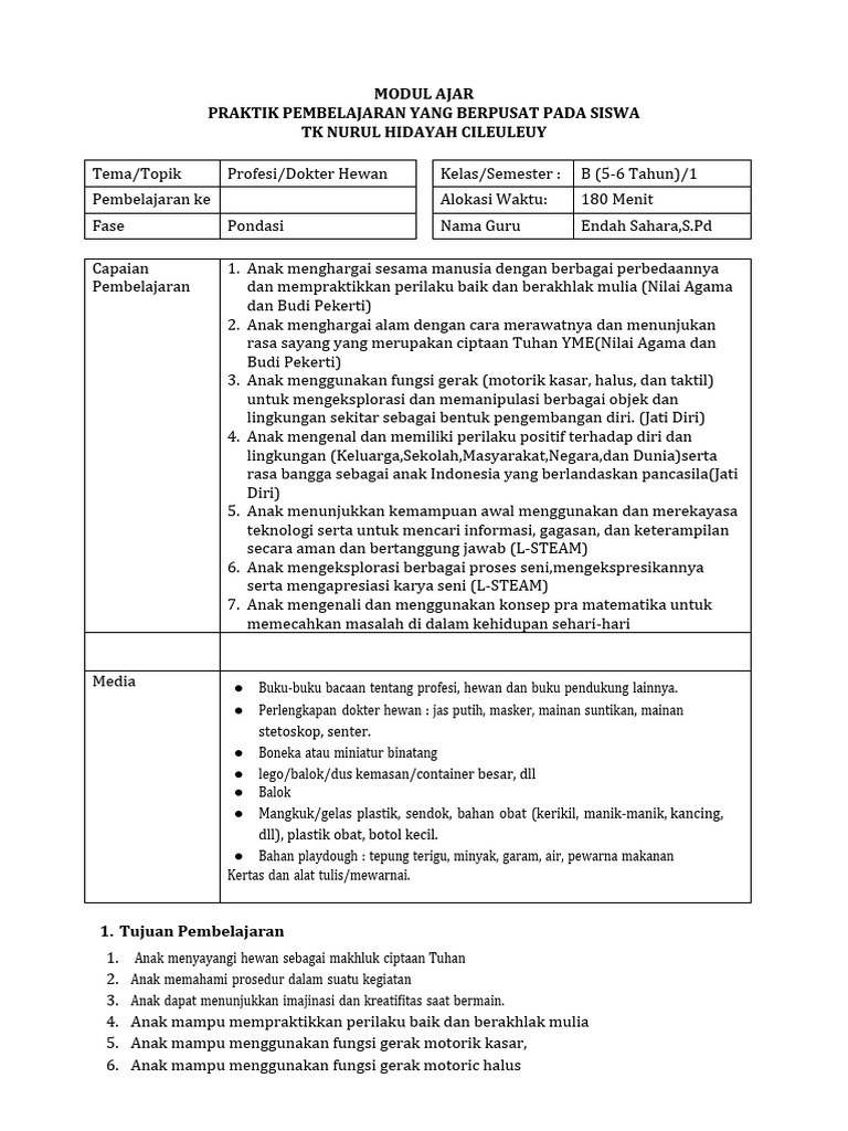 MODUL AJAR Dokter Hewan | PDF