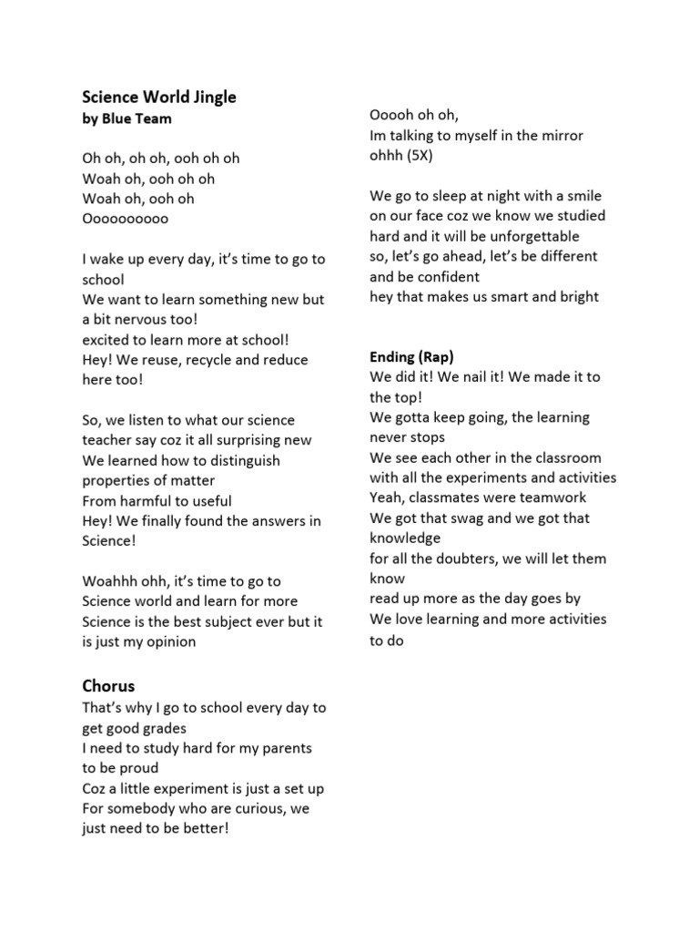 Science World Jingle | PDF