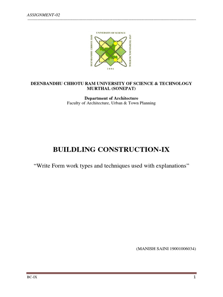 Assign. Slipformwork | PDF