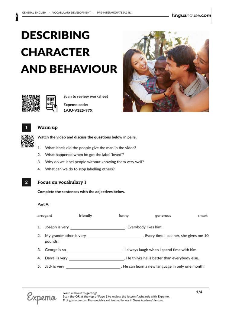 describing-character-and-behaviour-british-english-teacher | PDF