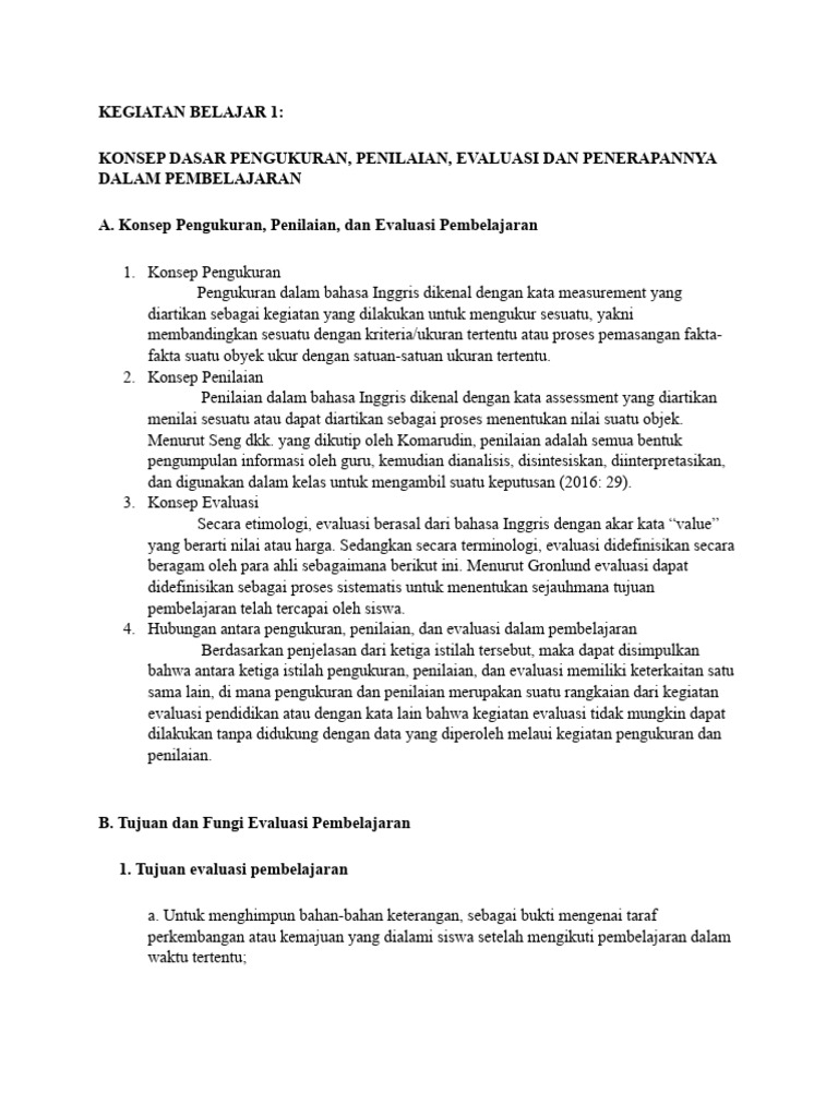 Evaluasi Pembelajaran | PDF | Karier & Perkembangan | Pengembangan Diri