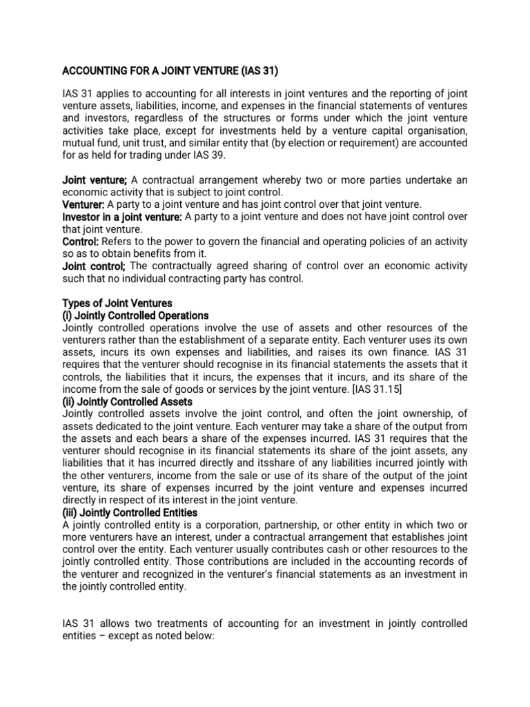 Accounting For Joint Venture | PDF