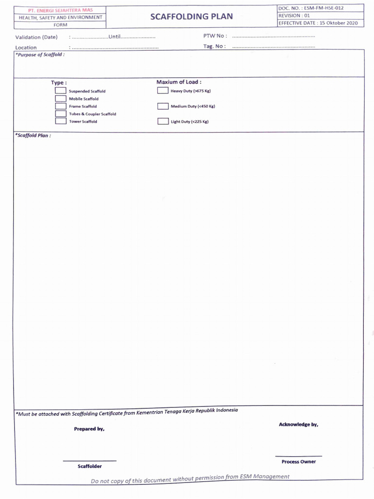 Form Scaffolding Plan | PDF