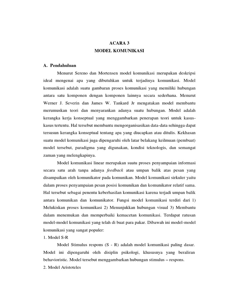 Modul - Acara 4 Model Komunikasi | PDF
