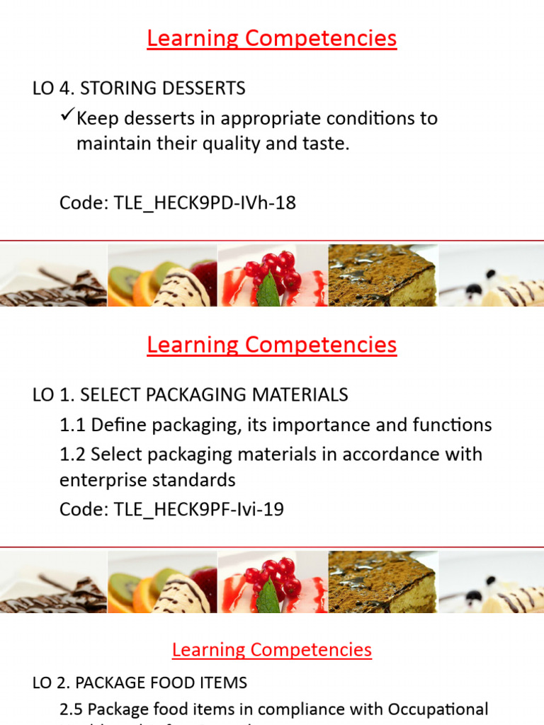 DESSERTS GRADE 9 COOKERY | PDF