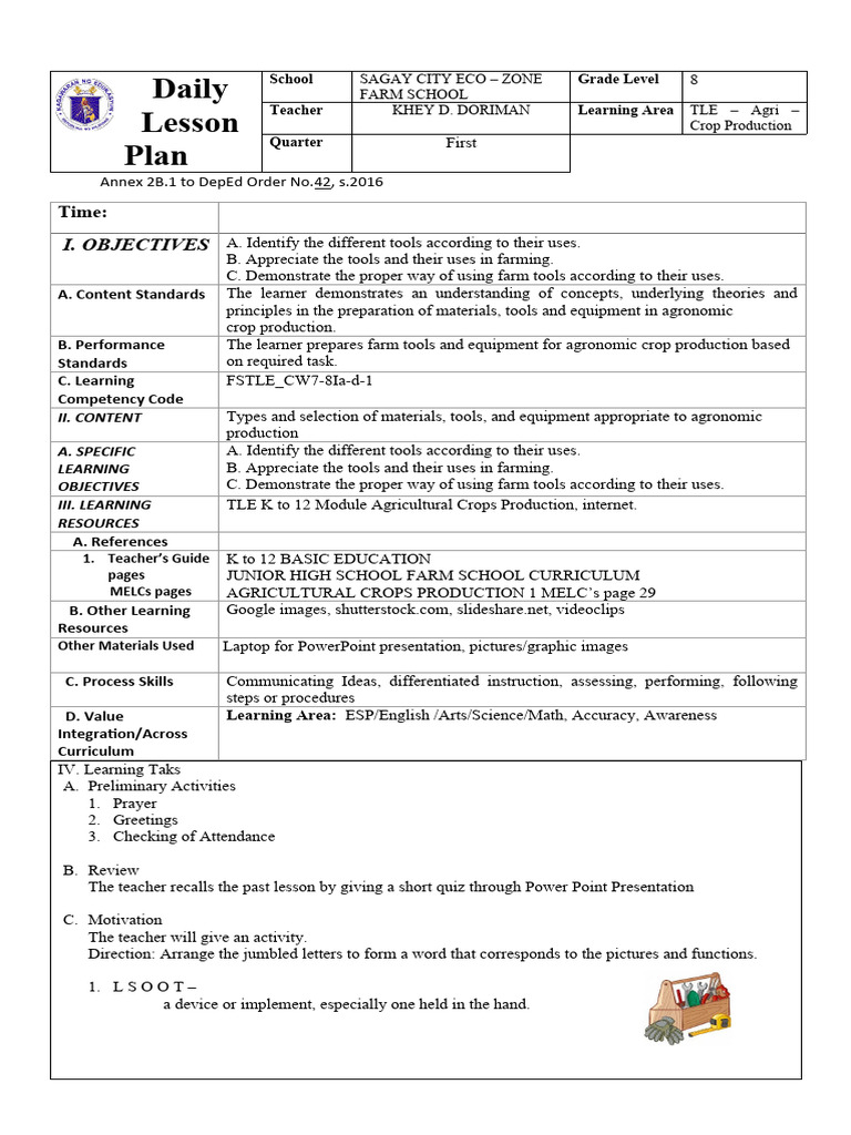 Semi Detailed Lesson Plan Afa 8 | PDF