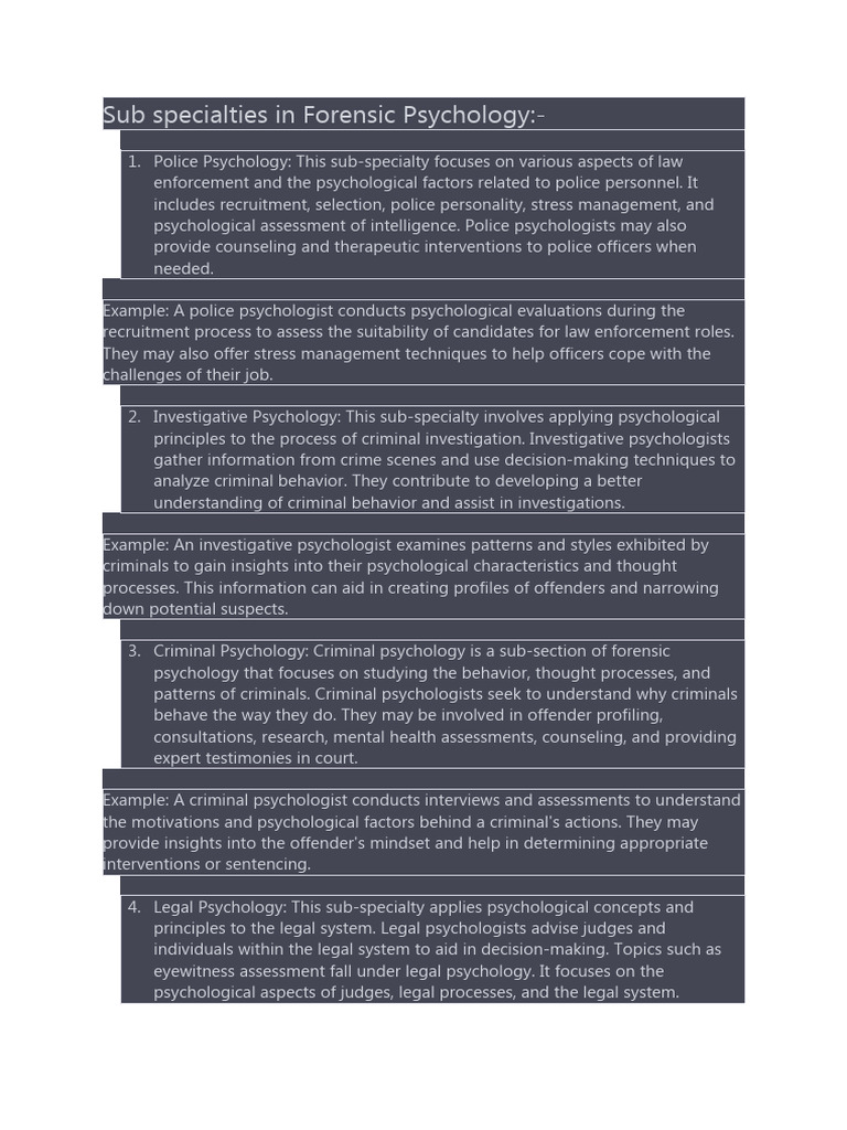 Police Psychology | PDF | Psychology | Psychologist