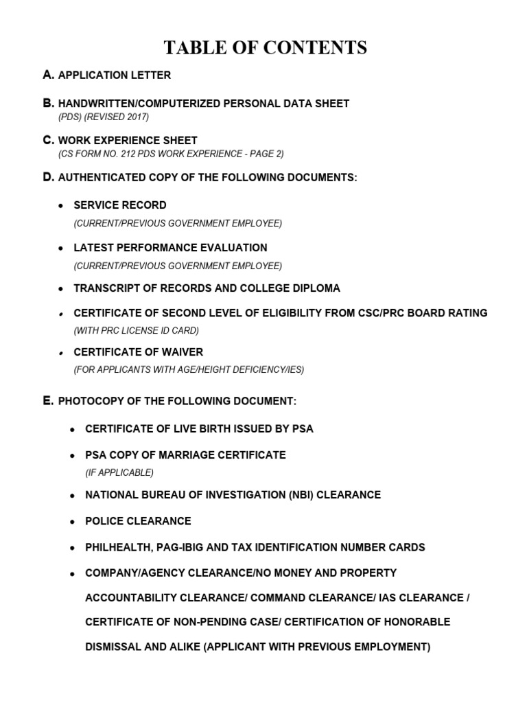 Table of Contents Application | PDF