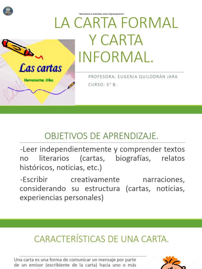 La Carta Formal y Carta Informal | PDF