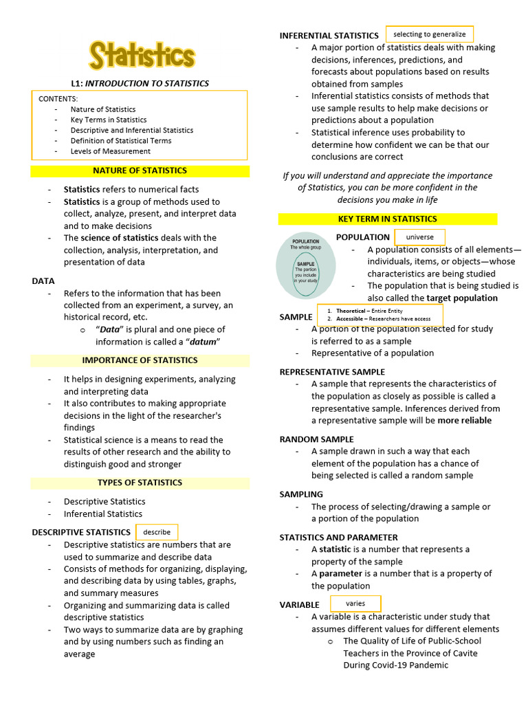 Stats Lecture | PDF | Statistics | Sampling (Statistics)