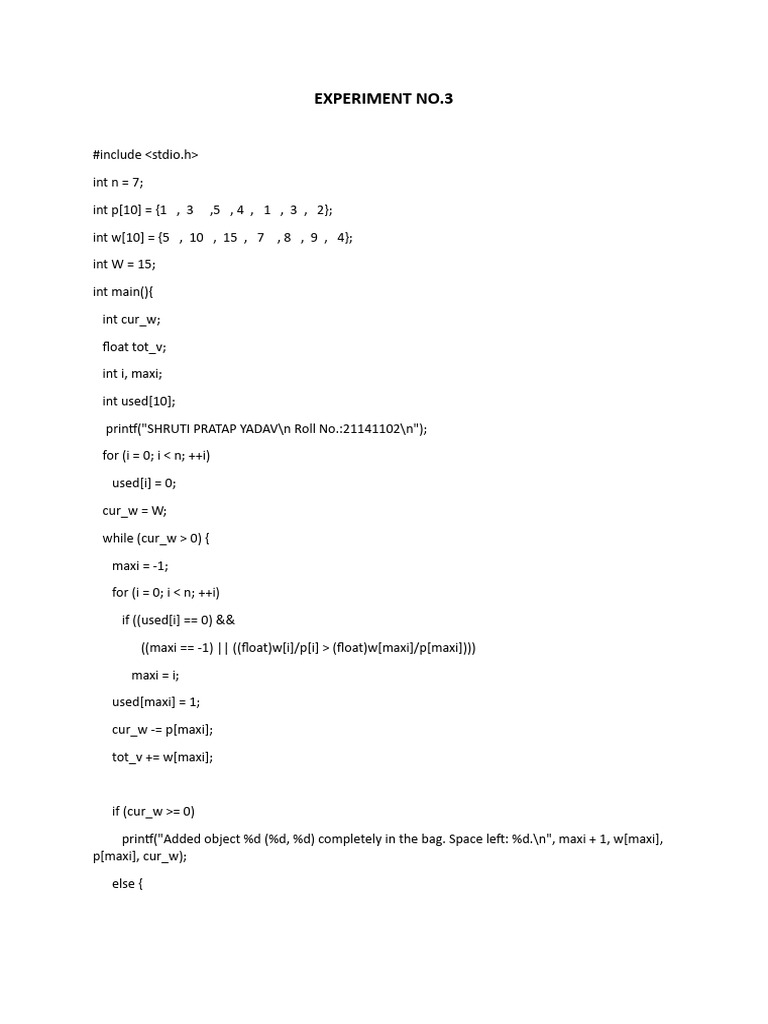 Experiment No3 | PDF