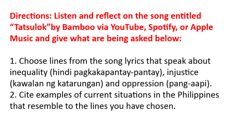 “Tatsulok”by Bamboo | PDF