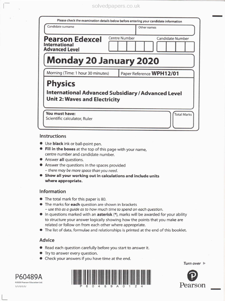 Phy Unit 2 Que Jan 2020 | PDF