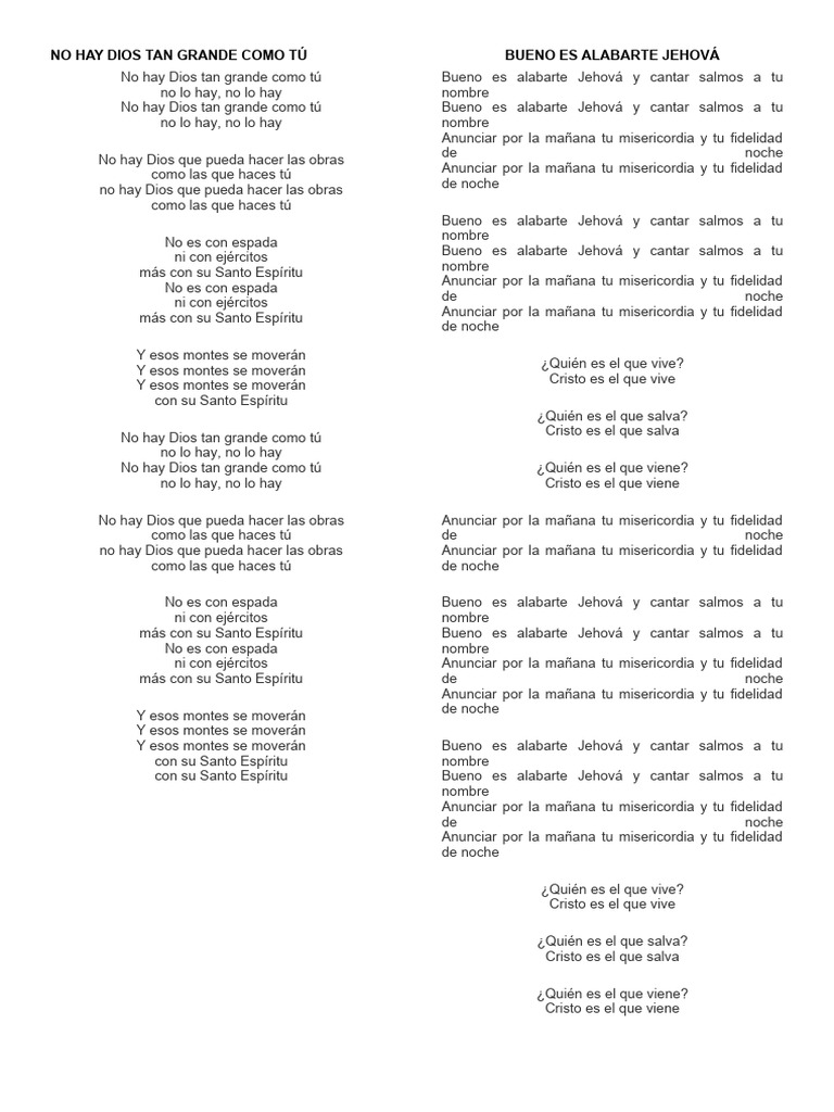 Coros y Alabanzas | PDF