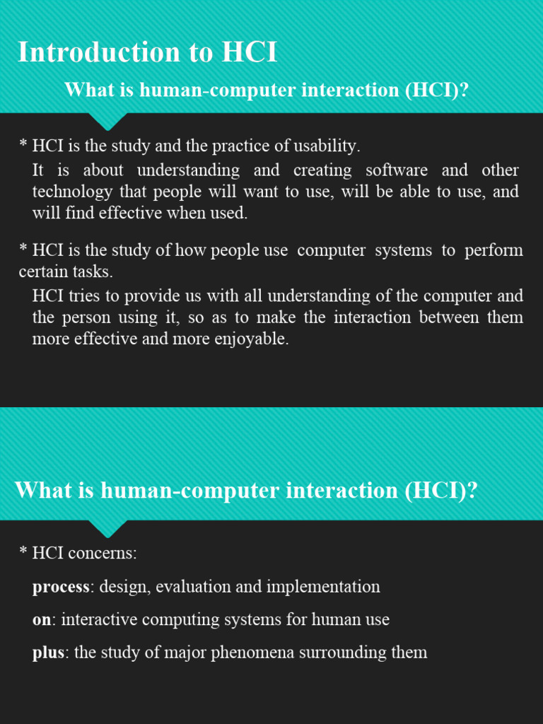 Chapter 1 Introduction To HCI | PDF | Human–Computer Interaction | Usability