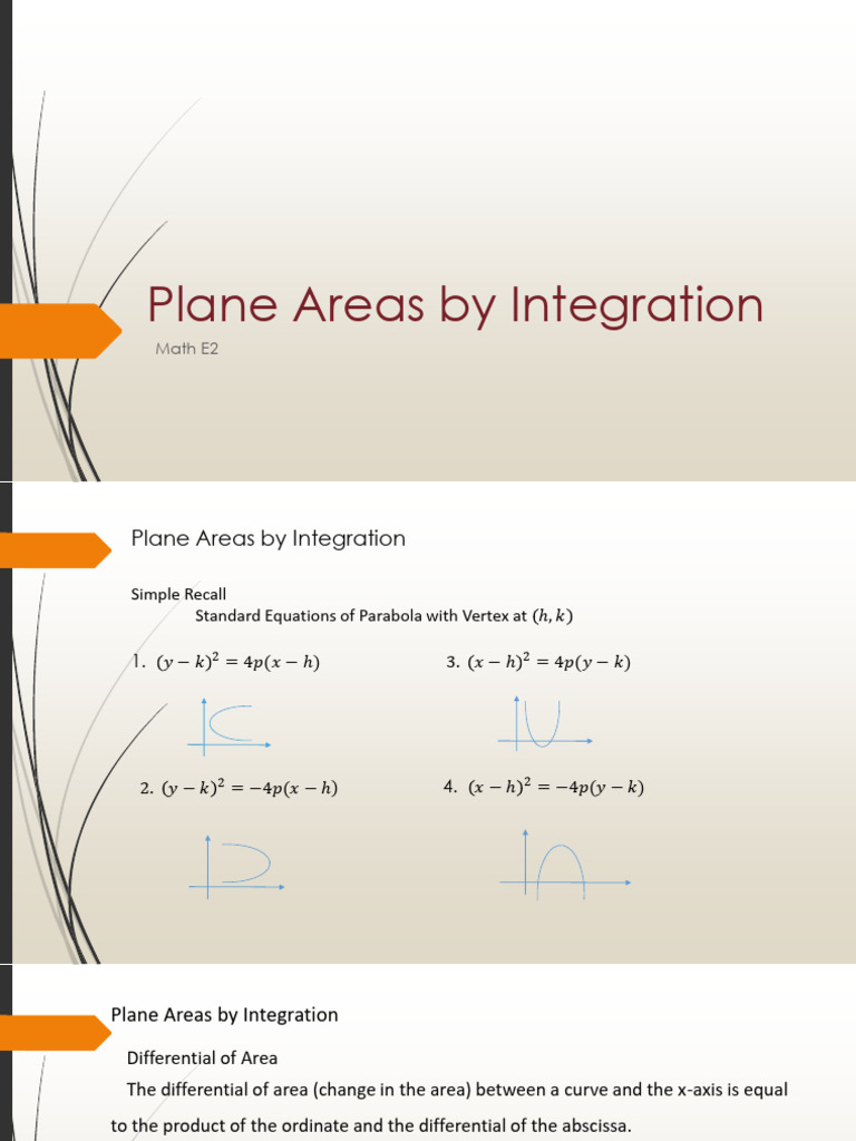 Calculating Plane Areas via Integration | PDF | Integral | Area
