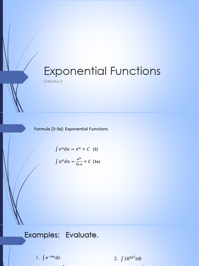 Integration by Exponential Functions | PDF | Mathematical Analysis ...