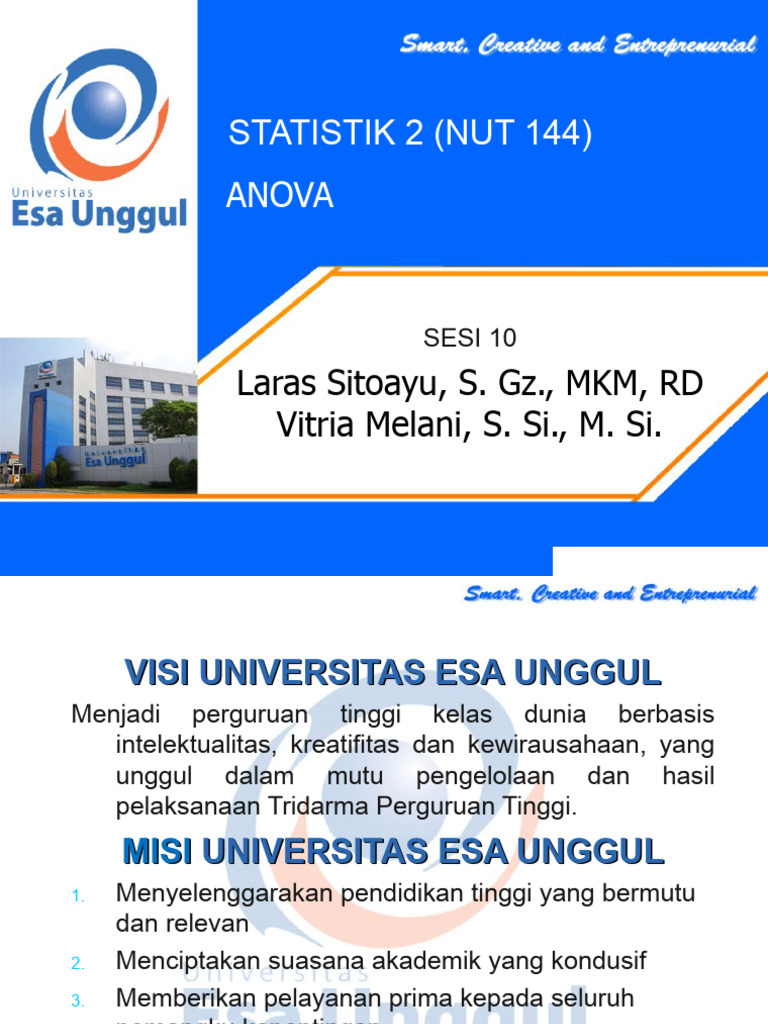 Statistik 2 (NUT144) - Pertemuan 10 - Hipotesis Uji Beda Lebih Dari 2 ...