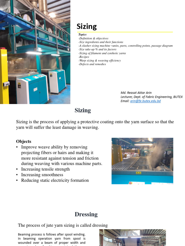 Sizing | PDF | Yarn | Textiles