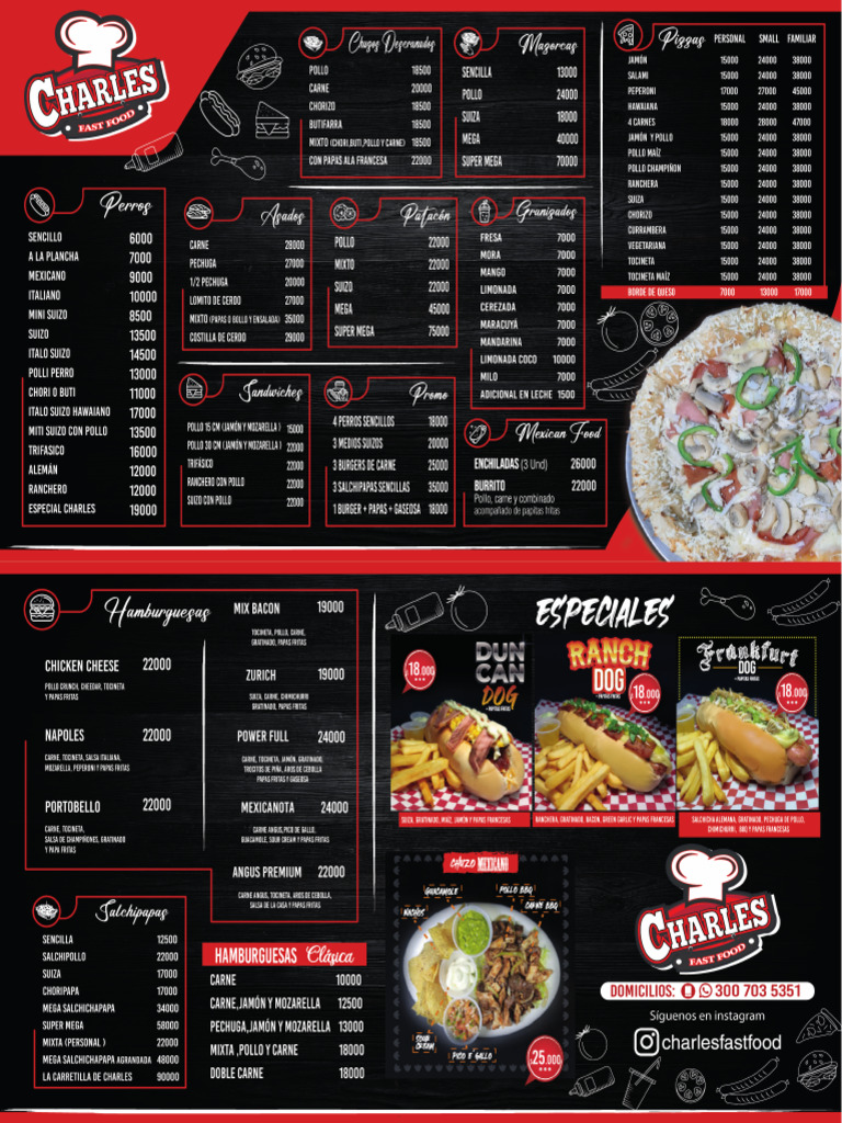 Menú Charles 1 | PDF