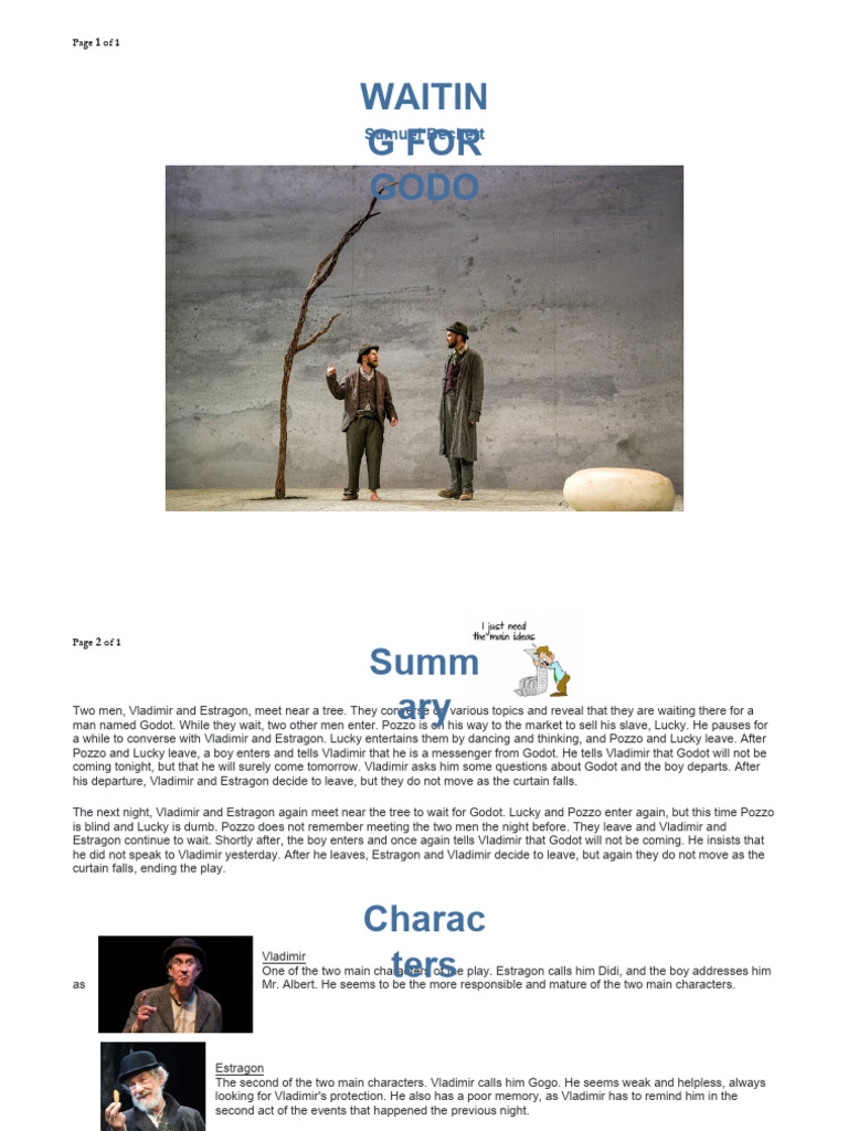 Waiting For Godot Notes | PDF