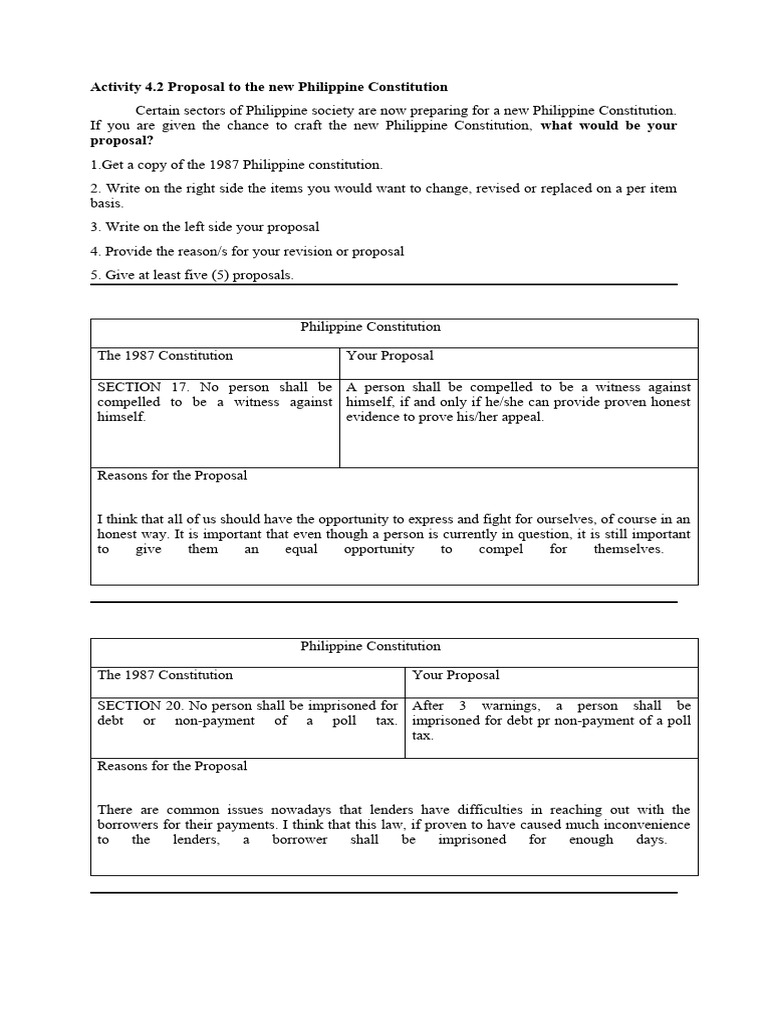 Proposals for a New Philippine Constitution | PDF