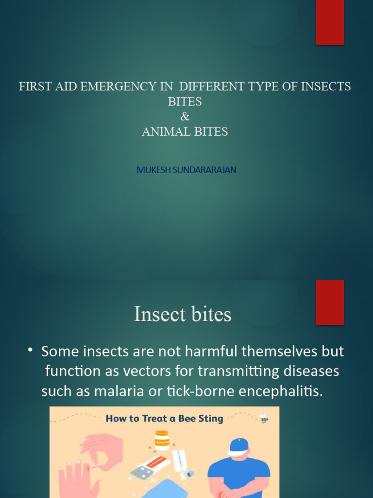 First Aid Emergency in Different Bites and Stings | PDF