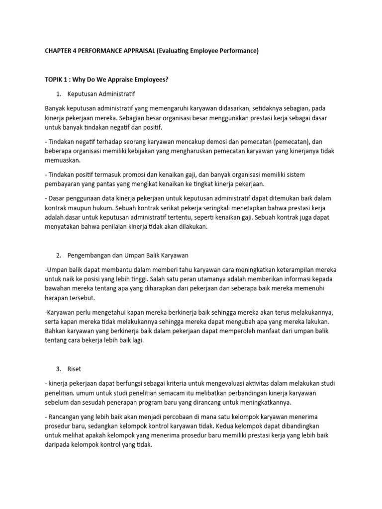 Makalah Chapter 4 Performance Appraisal | PDF | Bisnis