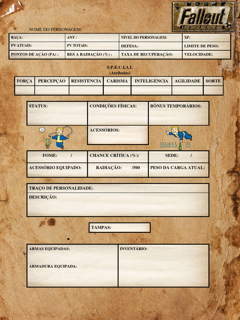 Fallout Simple - Ficha Preenchivel | PDF