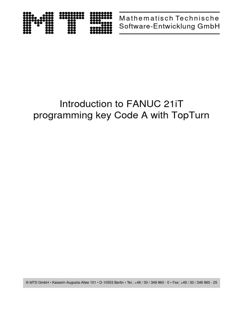 Introduction To Fanuc 21it Programming Key Code A With Topturn | PDF