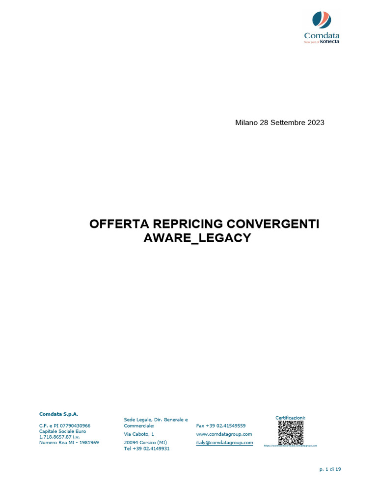 CMD - 2023 Brief Repricing Convergenti Aware Legacy | PDF